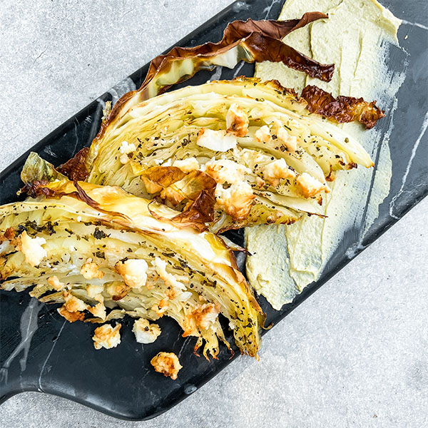 Roasted cabbage with feta recipe
